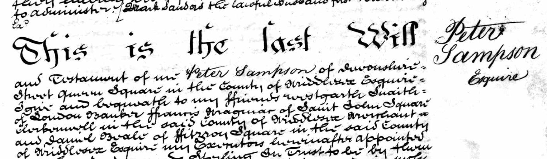 The will of Captain Peter Sampson – Untangled Family History